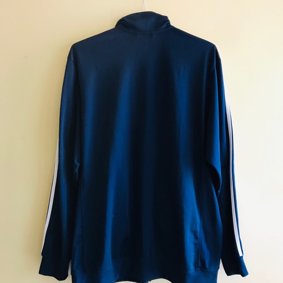 adidas | Jackets & Coats | Adidas Navy Blue White Stripes Track Jacket ...